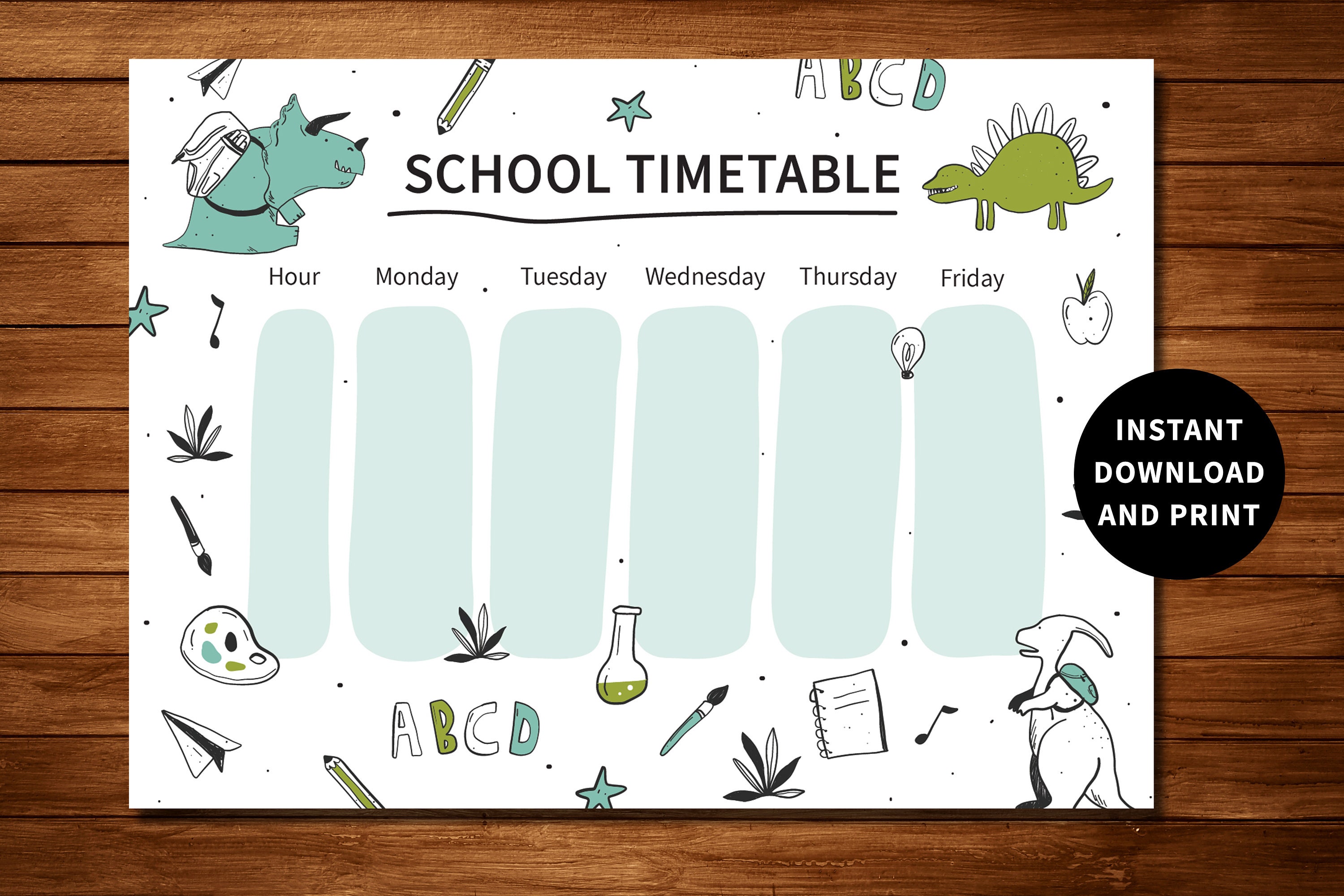 Dinosaur Homeschool Schedule, Printable Schedule,weekly Planner ...