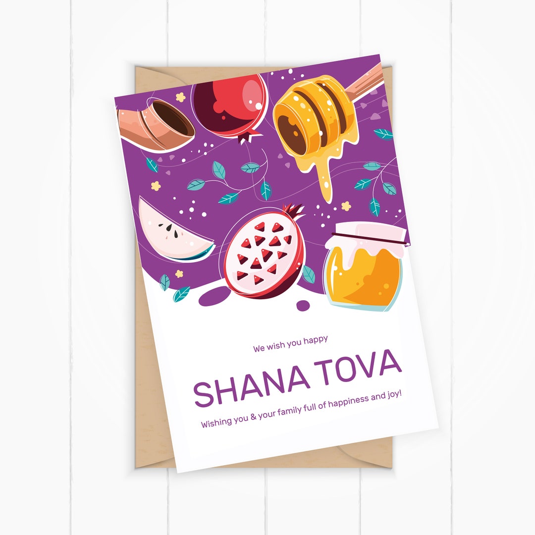 Rosh Hashanah Cards, Sahana Tova ,hebrew Shana Tova Card, Happy New ...
