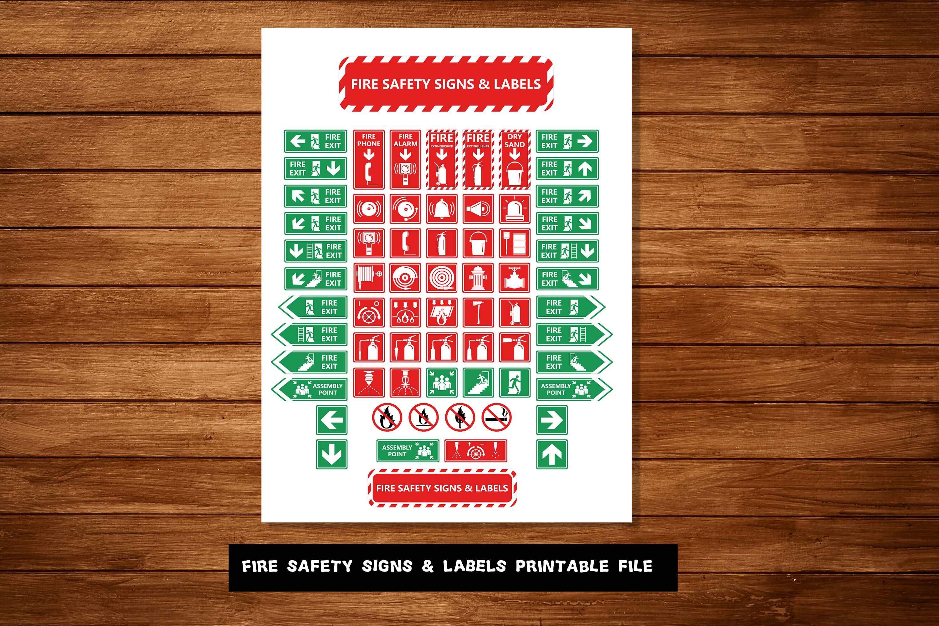 Fire Safety Fire Clipping Art Safety Signage Fire Exit - Etsy