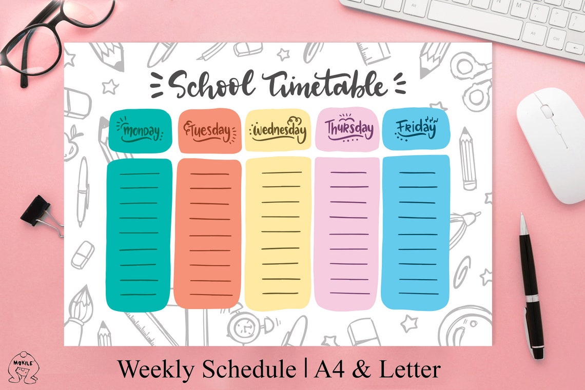 Kids Daily Schedule, Planner Printable, Gift for Kid,printable Planner ...
