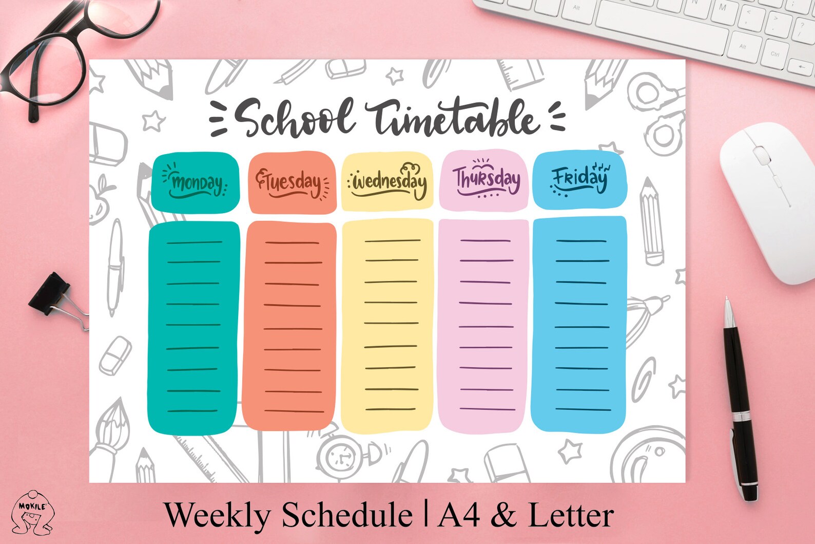 Kids Daily Schedule, Planner Printable, Gift for Kid,printable Planner ...