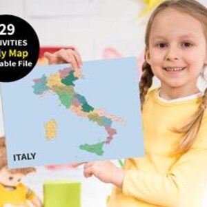 ITALY Map,distance Learning, Coloring Map, Italy Activites, Italy Kids ...