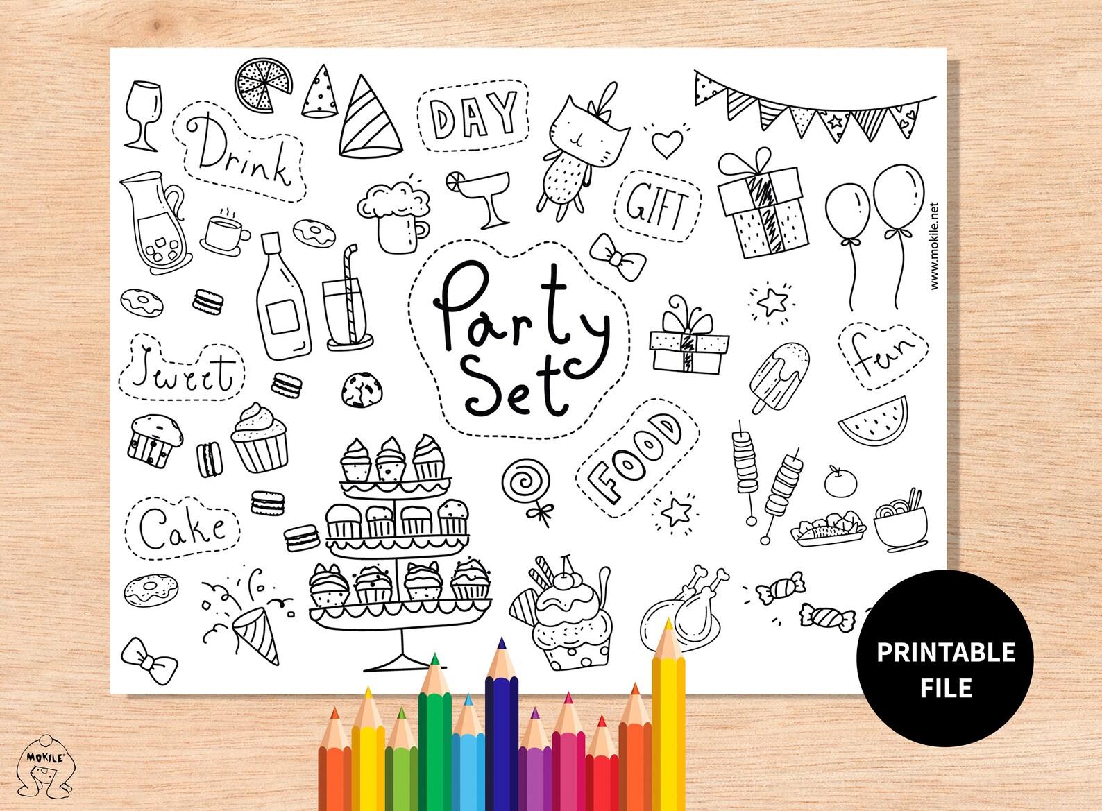 Birthday Activity Pages,birthday Printable,printable Coloring Pages ...