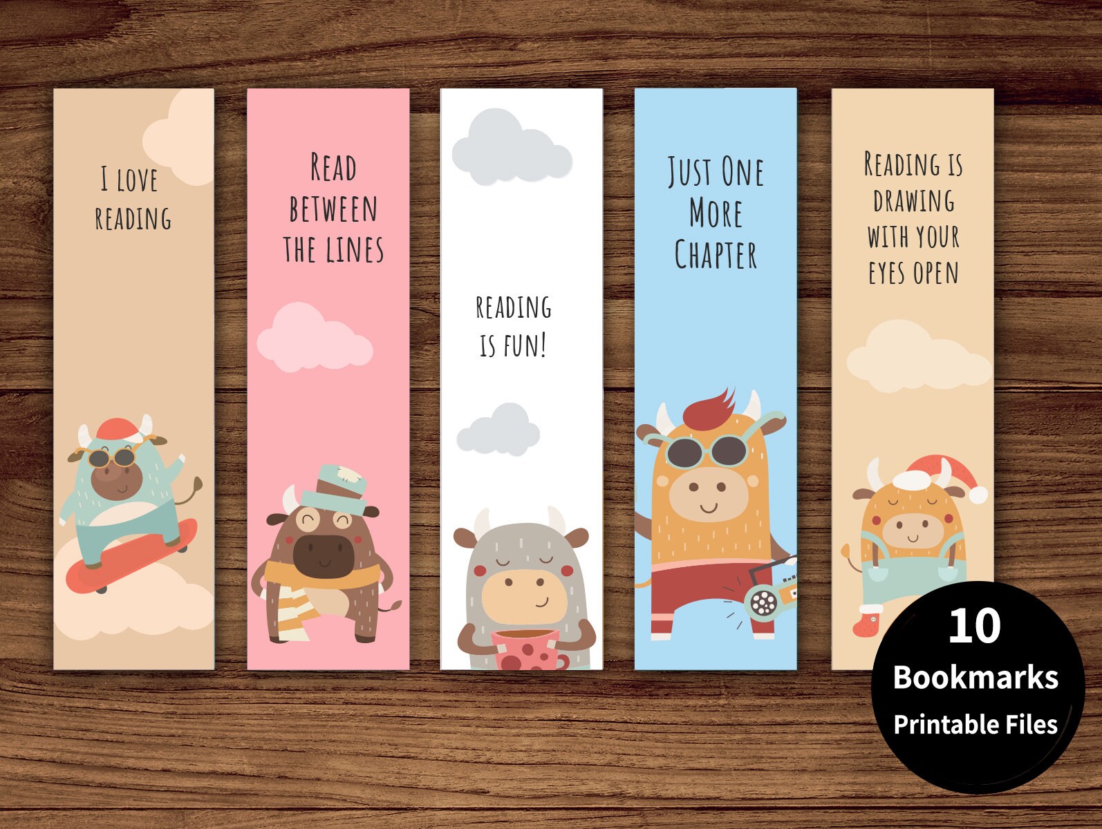 Printable Bookmarks Template, Bookmarks for Kids, Animals Bookmarks ...