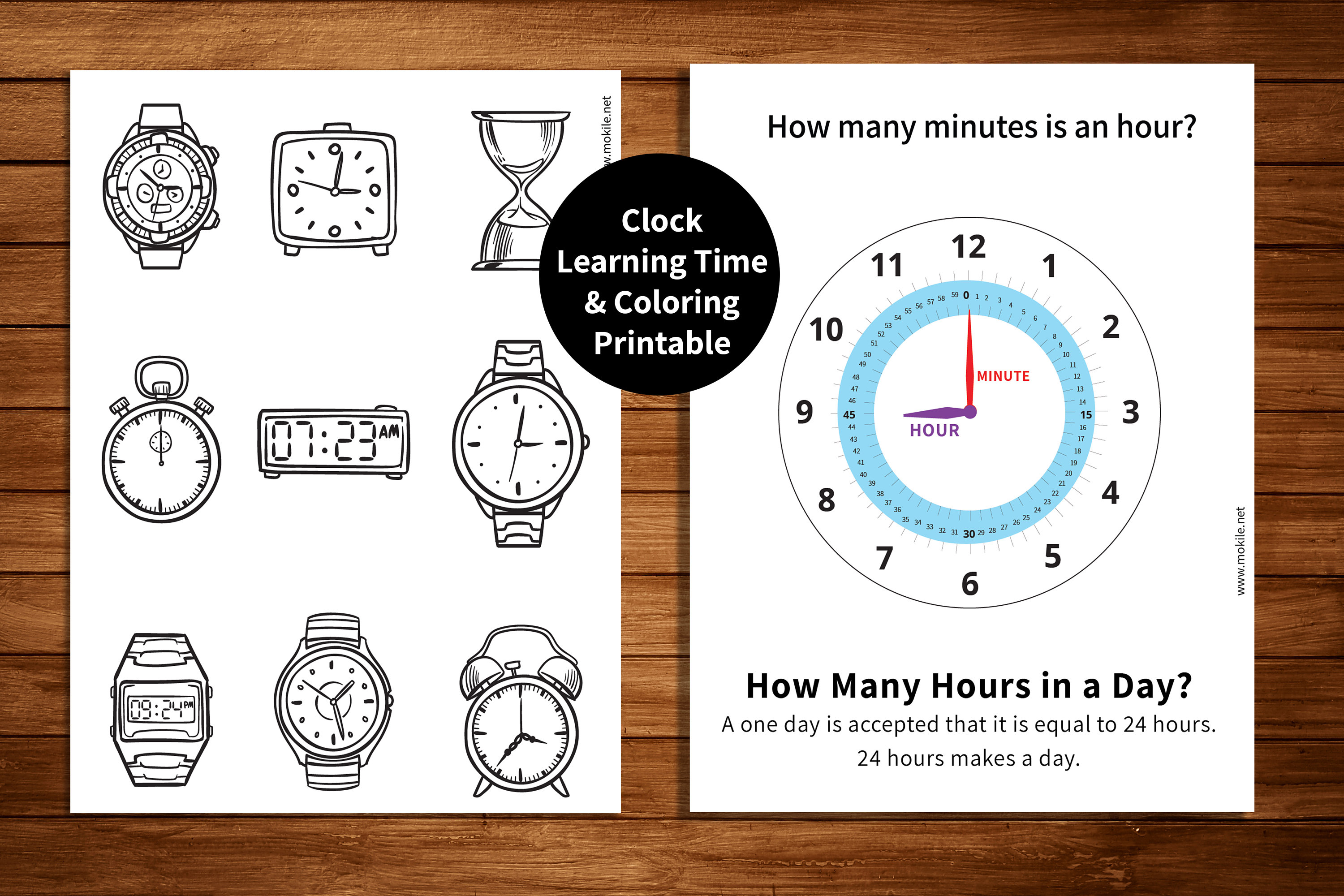 Telling the Time Educational Gamesprintable Clocklearning - Etsy