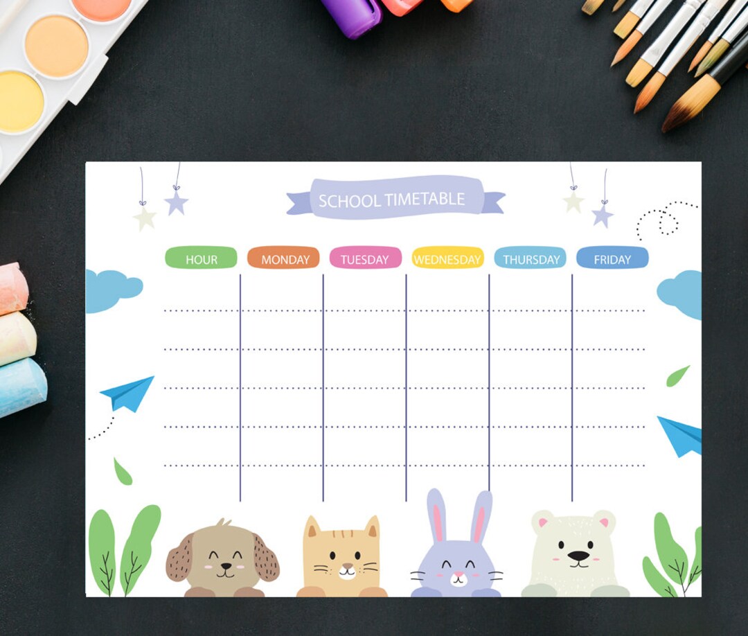 Kids Daily Schedule,printable Weekly Planner, Weekly Planner, Daily ...