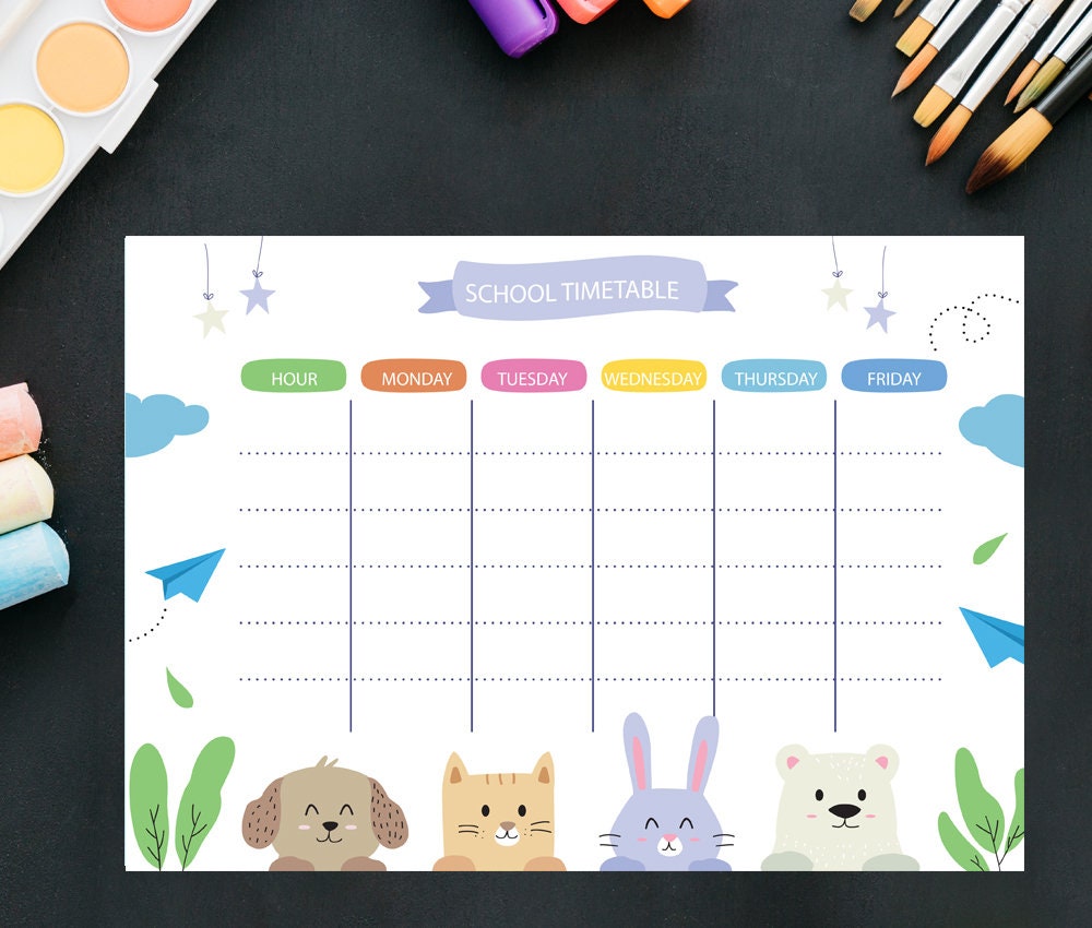 Kids Daily Scheduleprintable Weekly Planner Weekly Planner - Etsy
