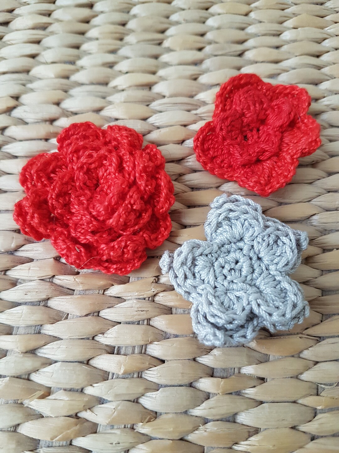 Crochet Flower 3 - He Set , Rose Knitting Flower Brooch, Hand-knitted ...