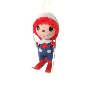 Andy Ornament on Skis, Skiing Ornament, Raggedy Ann and Andy, Vintage ...