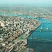 Vintage Portland Postcard, Ariel View Willamette River and Five Bridges ...