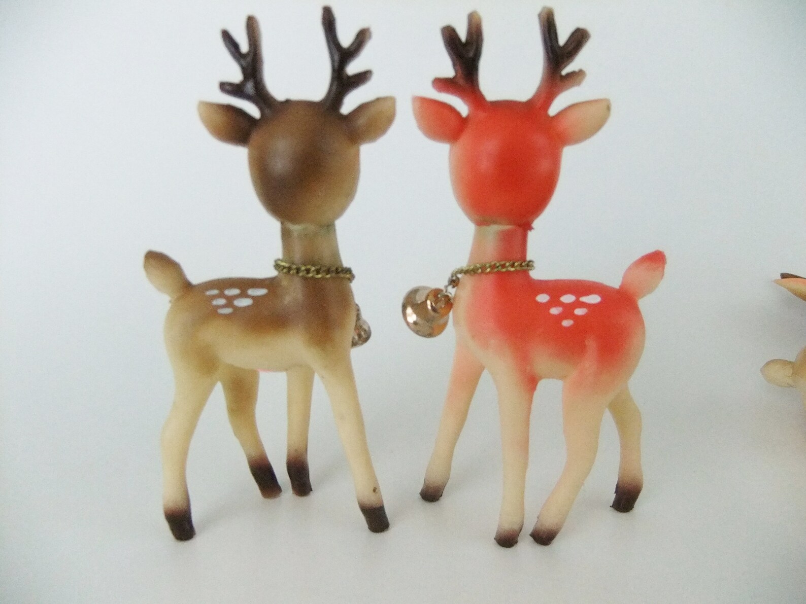 Vintage Reindeer Figurines Plastic Rubber Reindeer Figures | Etsy