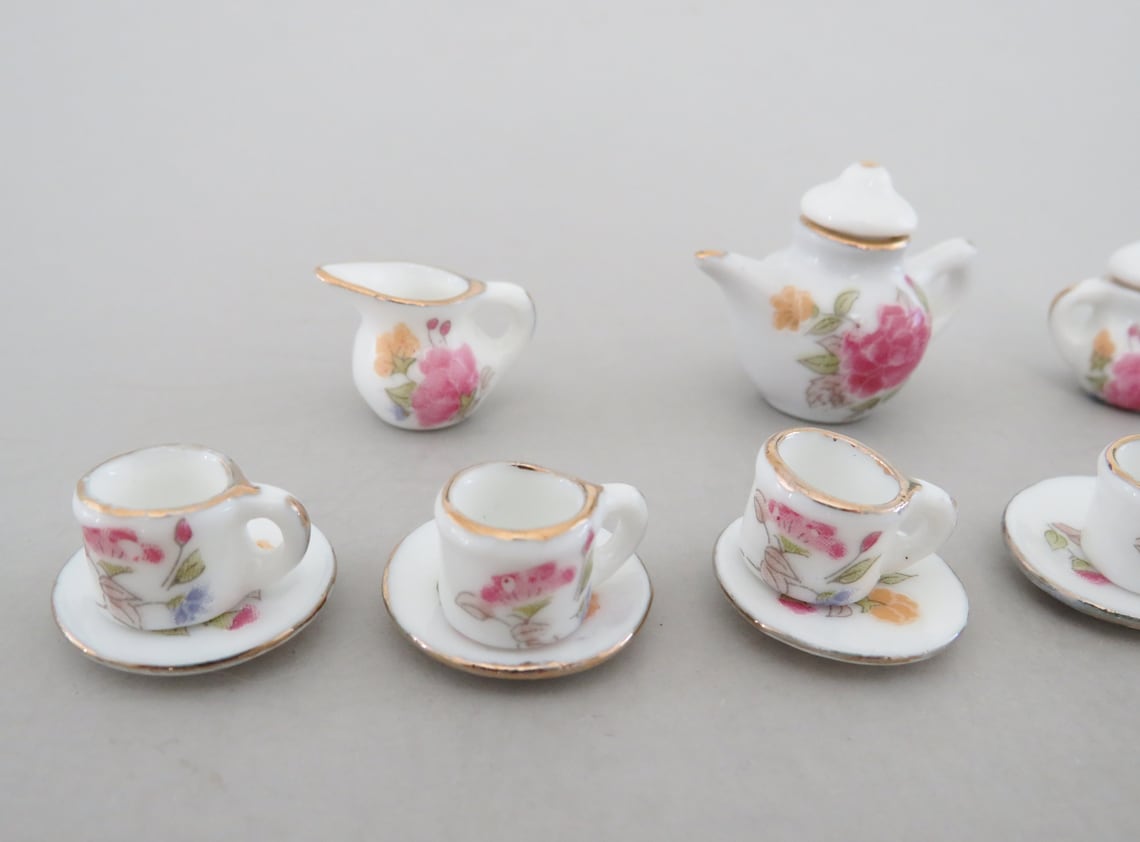 Vintage Miniature Tea Set Porcelain Bone China Tea Set Tea - Etsy