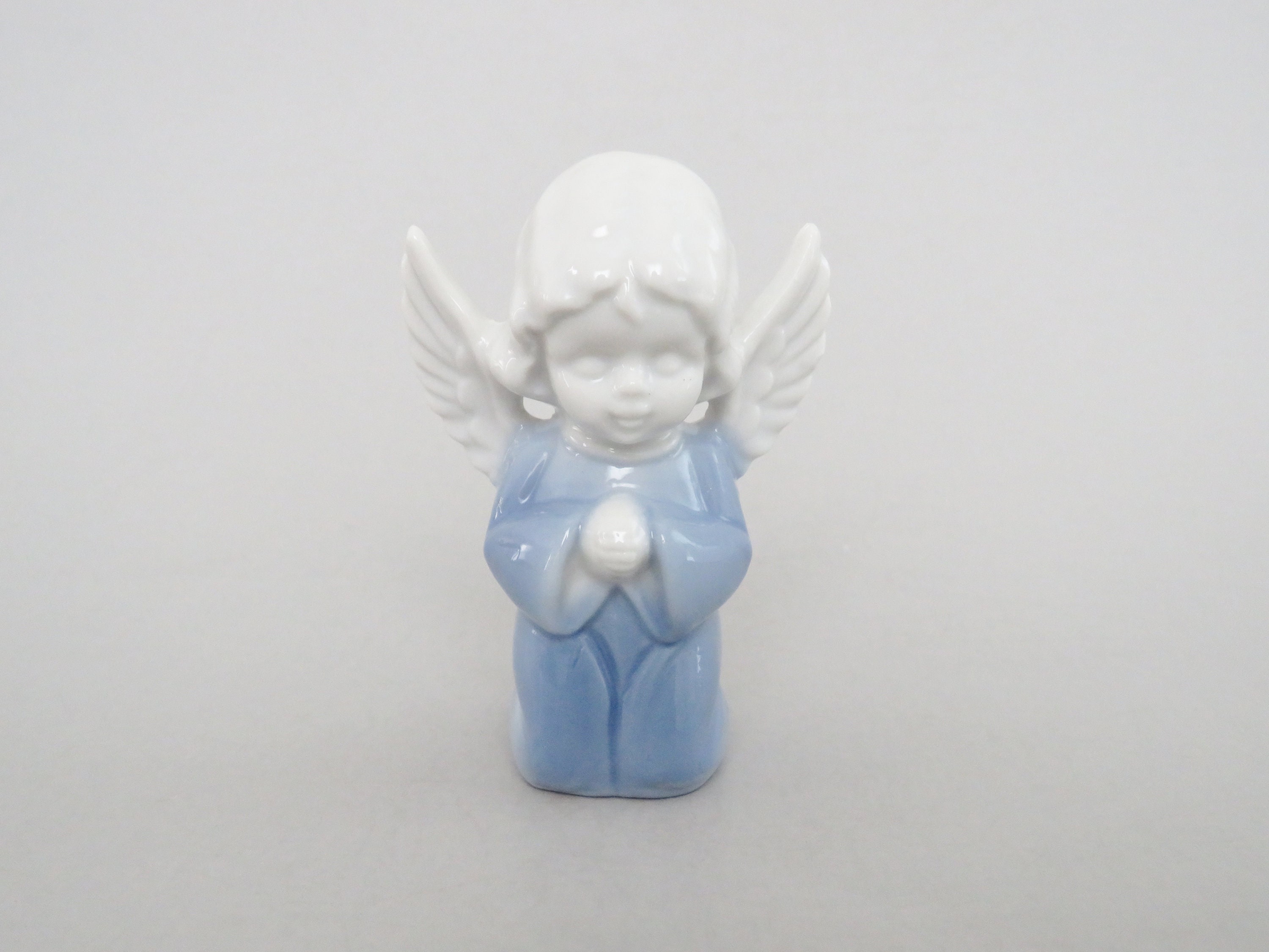 Vintage Blue Angel Figurine Japan Angel Kneeling Praying - Etsy