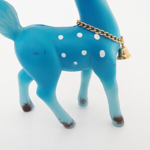 Blue Reindeer Figurine, Rubber Reindeer Ornament, Japan Reindeer Figure ...