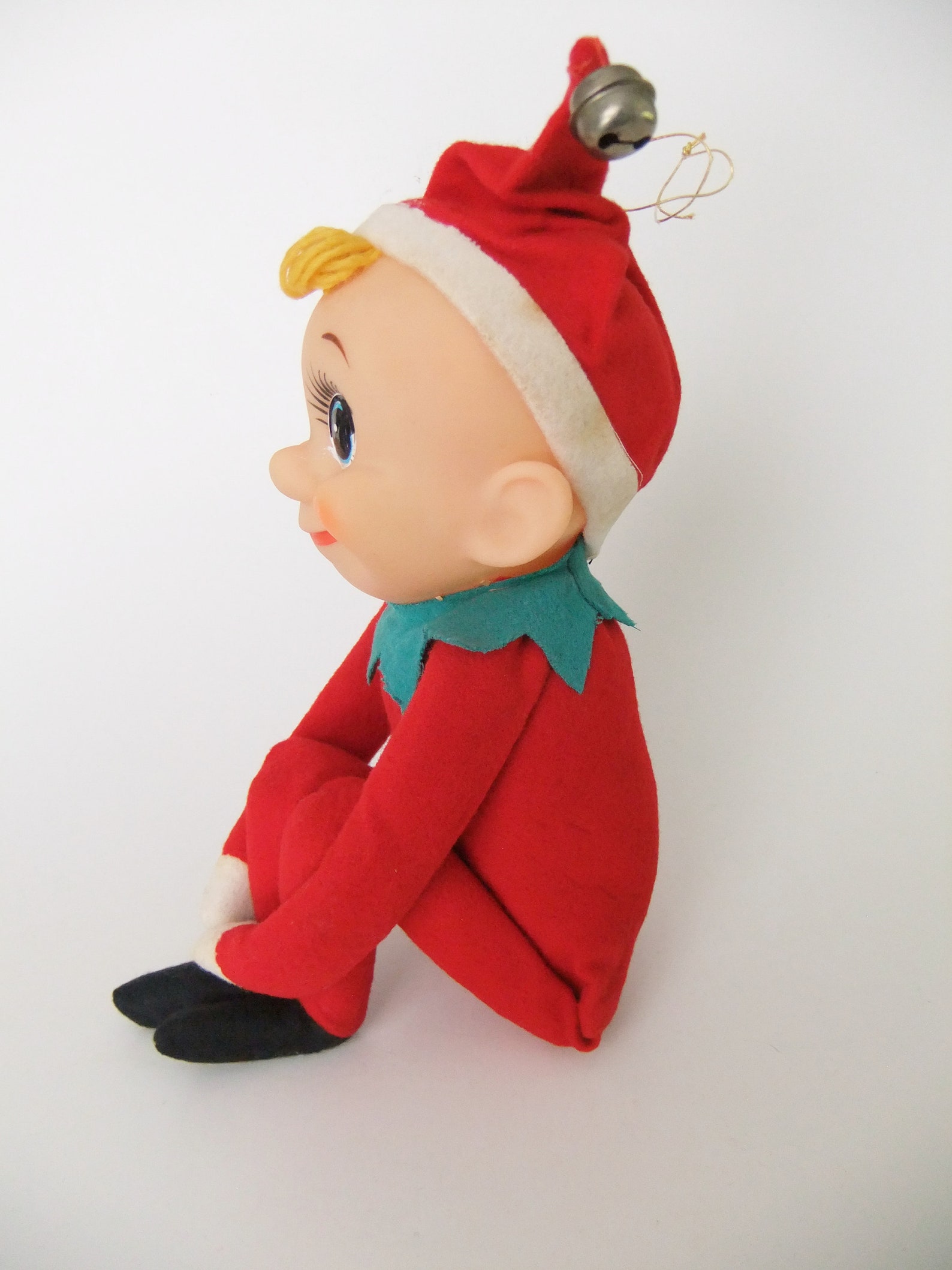 Large Vintage Knee Hugger Pixie Elf Shelf Sitter, Boy Elf Pixie ...