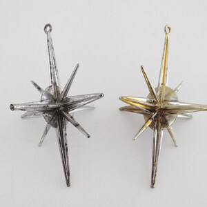 Sputnik Ornaments, Silver Gold Plastic Atomic Star Space Age Home Decor ...