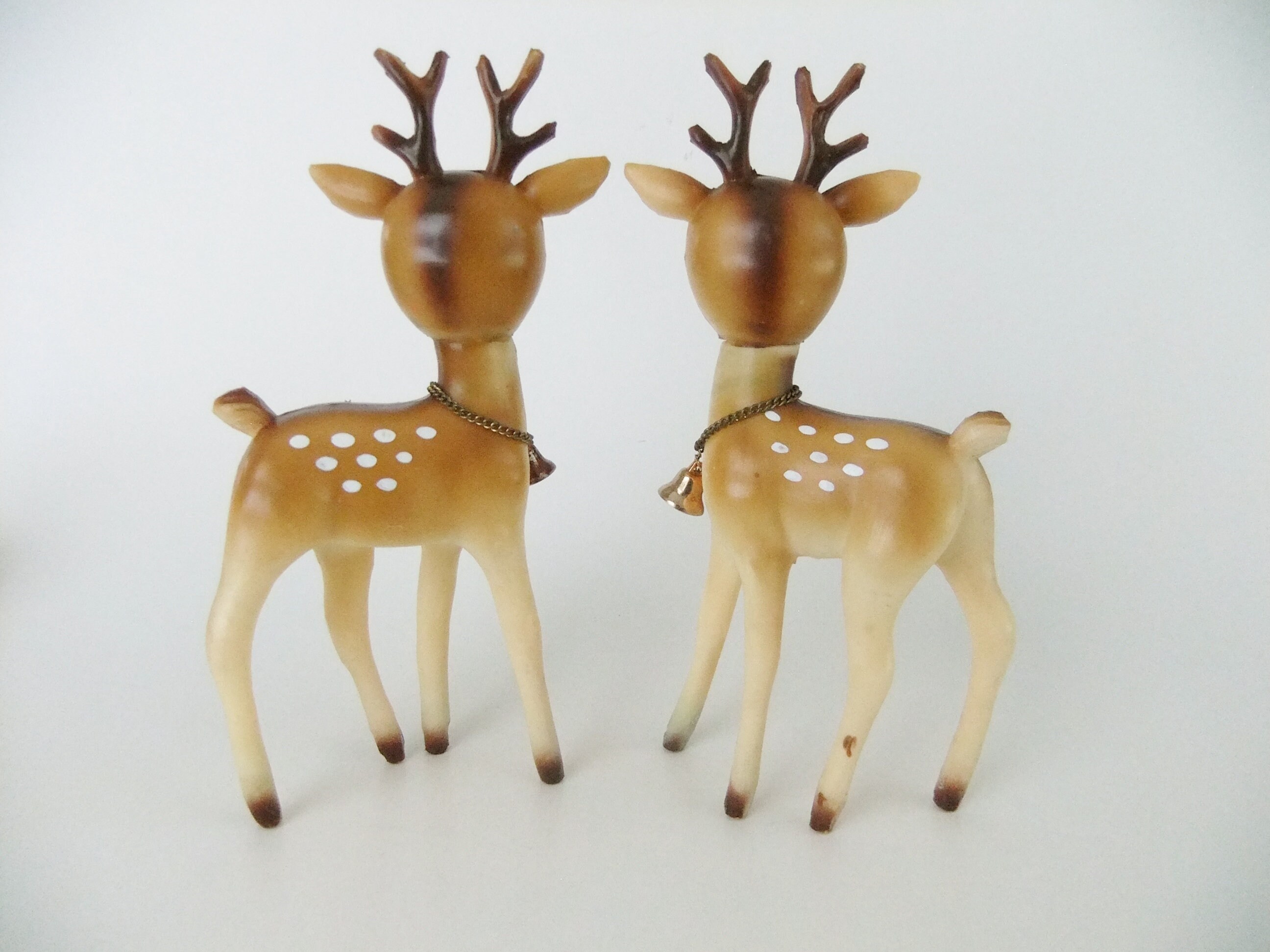Vintage Reindeer Figurines Plastic Rubber Reindeer Figures | Etsy