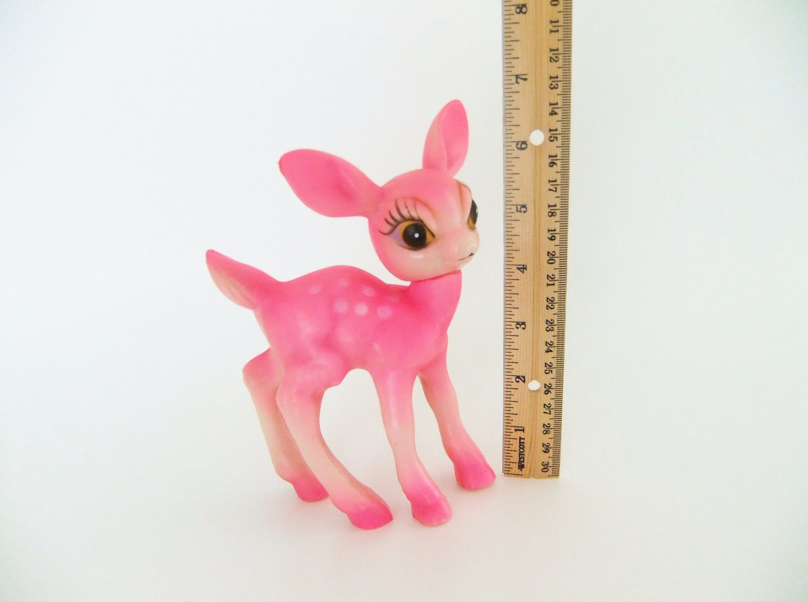 Hot Pink Deer Figurine, Neon Pink Reindeer Figurine, Plastic Deer ...