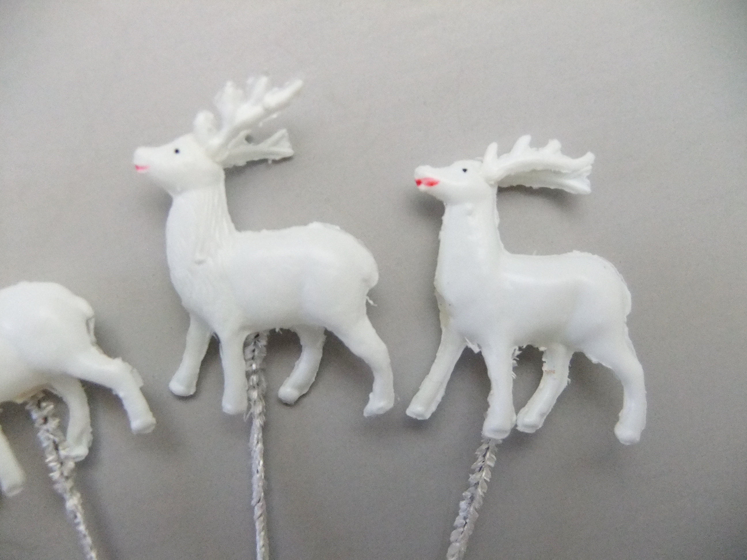 Miniature Celluloid Reindeer, Plastic Reindeer, Craft Figures, Craft ...
