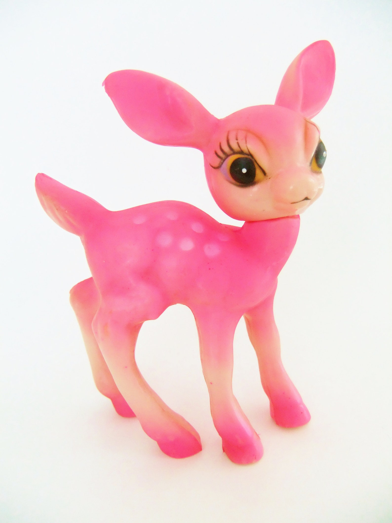 Hot Pink Deer Figurine Neon Pink Reindeer Figurine Plastic - Etsy