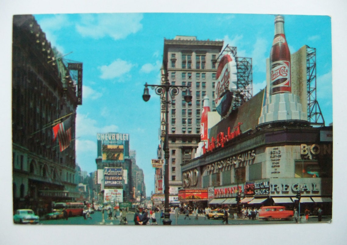 Times Square Postcard Vintage New York Postcard NY NYC | Etsy