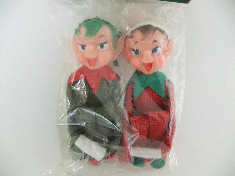 Knee Hugger Elves Pixie Elf Shelf Sitters Red & Green Burlap | Etsy