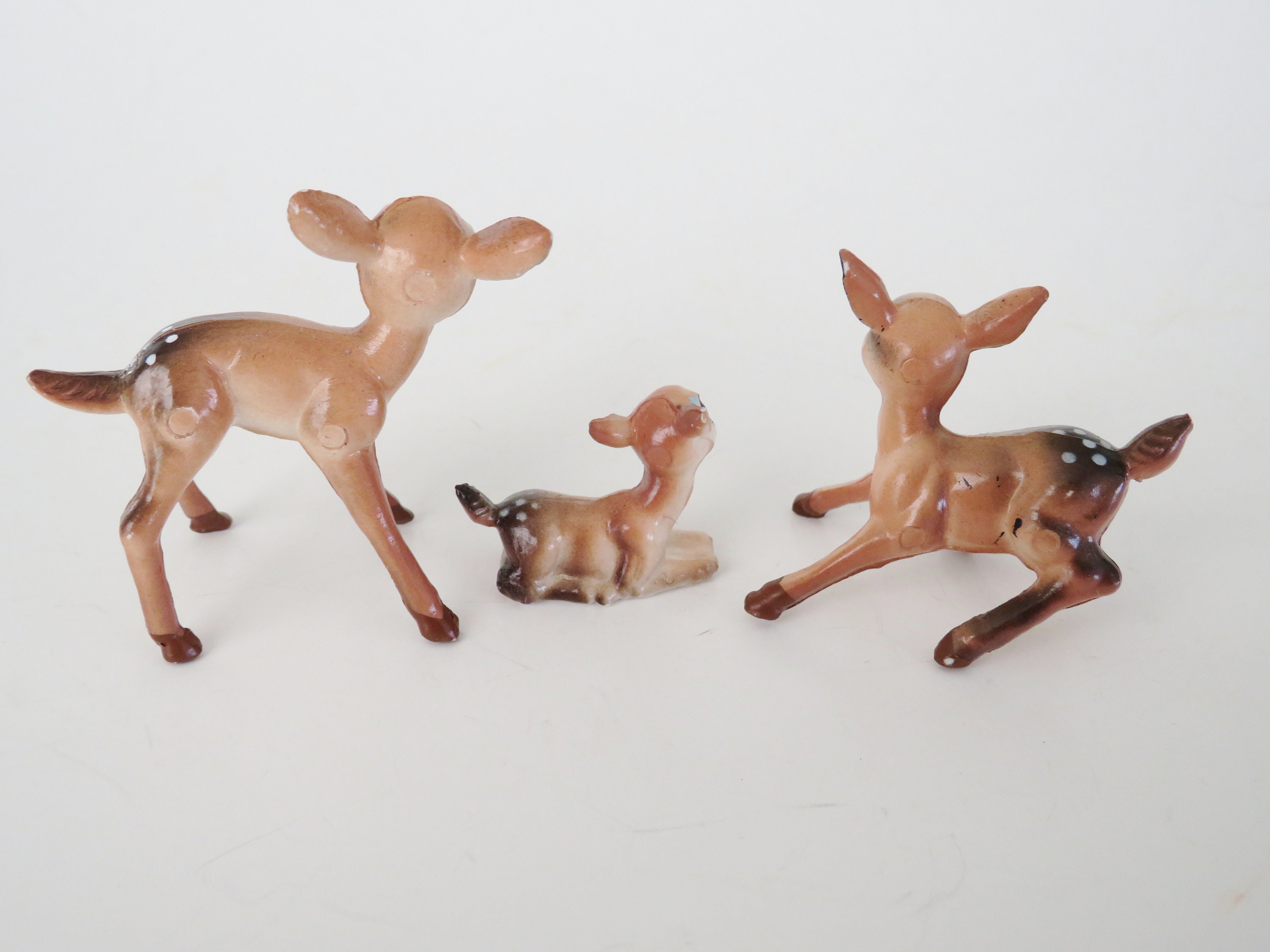 Miniature Plastic Deer Figurines Vintage Deer Miniature Deer | Etsy