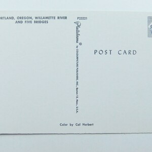 Vintage Portland Postcard, Ariel View Willamette River and Five Bridges ...