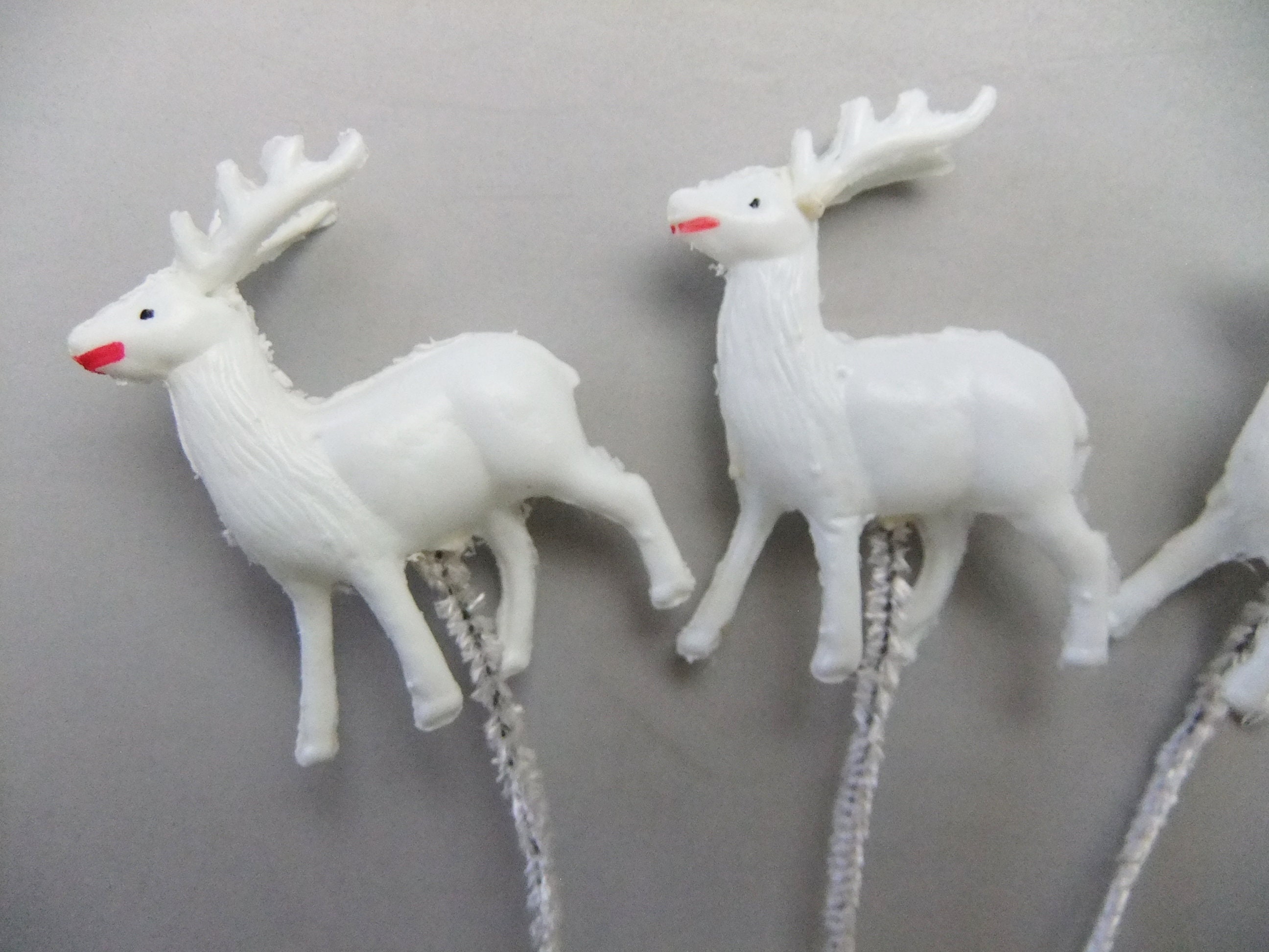 Miniature Celluloid Reindeer Plastic Reindeer Craft Figures | Etsy