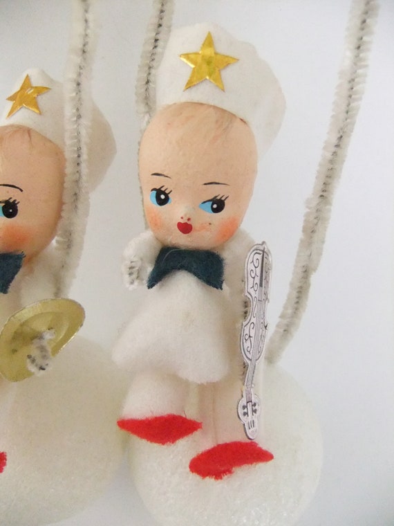 Vintage Pixie Santa on a swing vintage pixie elf Vintage Christmas ...