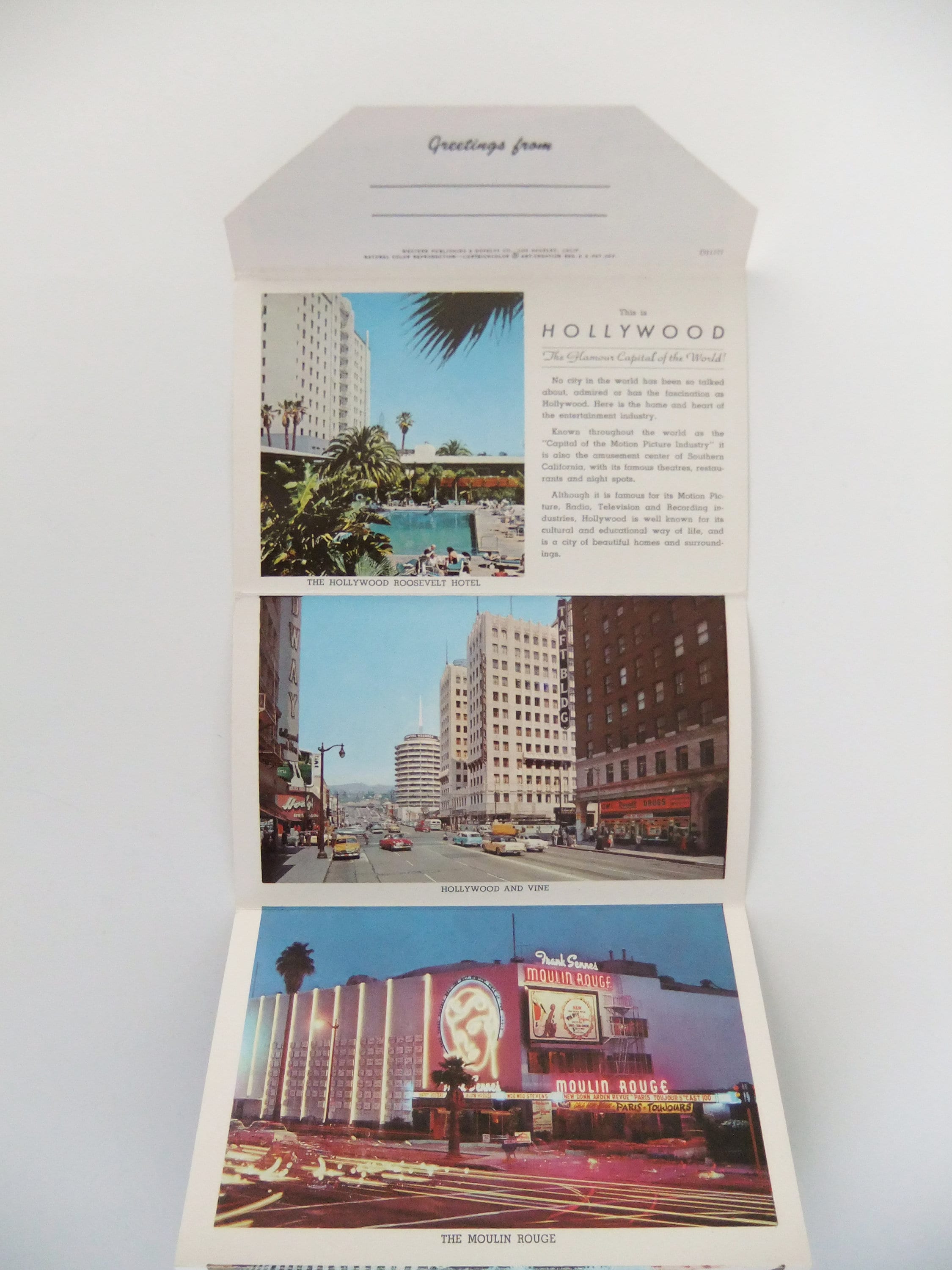 Vintage Hollywood California Postcard 12 Picture Fold Out | Etsy