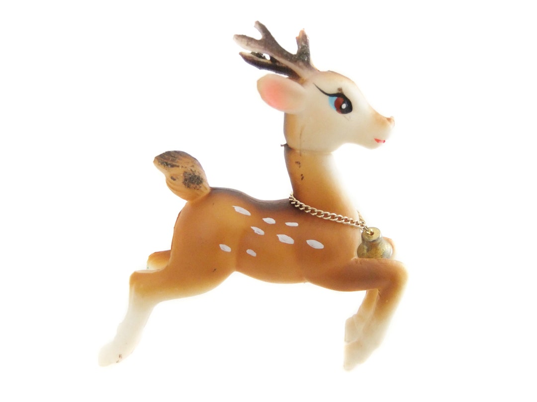 AS IS Vintage Rubber Reindeer, Japan Reindeer Figurine, 1950's 1960's ...