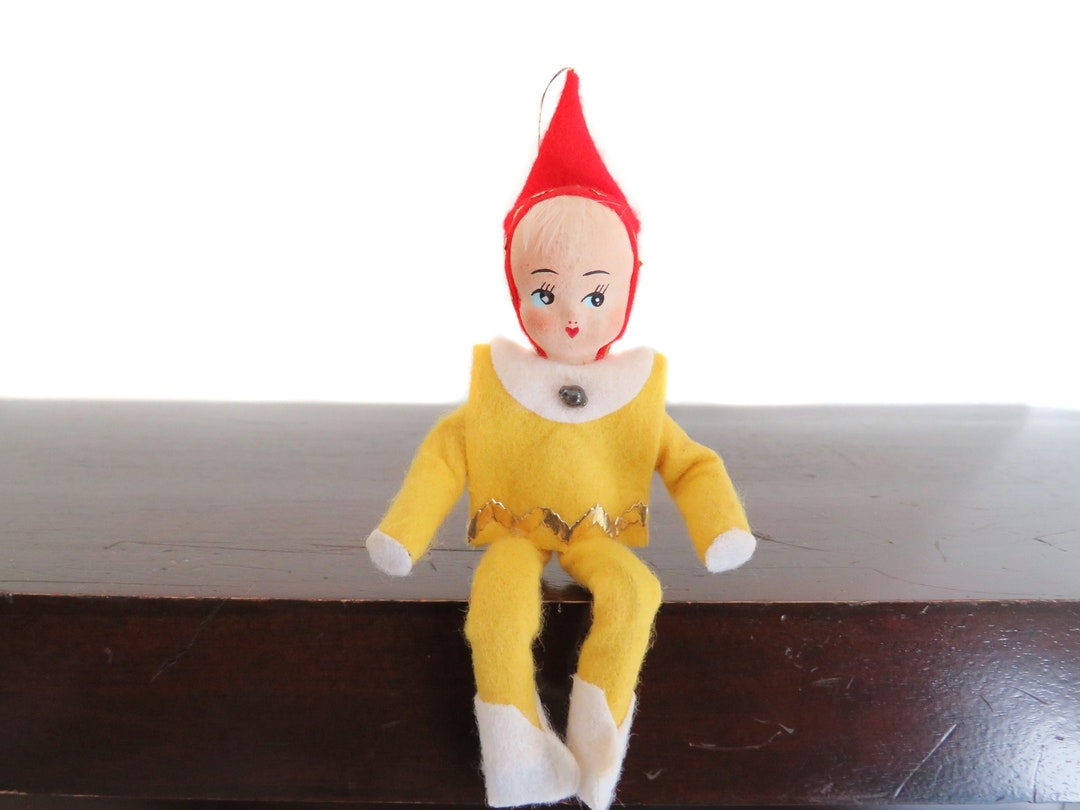 Vintage Pixie Ornament, Pose Doll Pixie Figurine, 1960's Kitsch ...