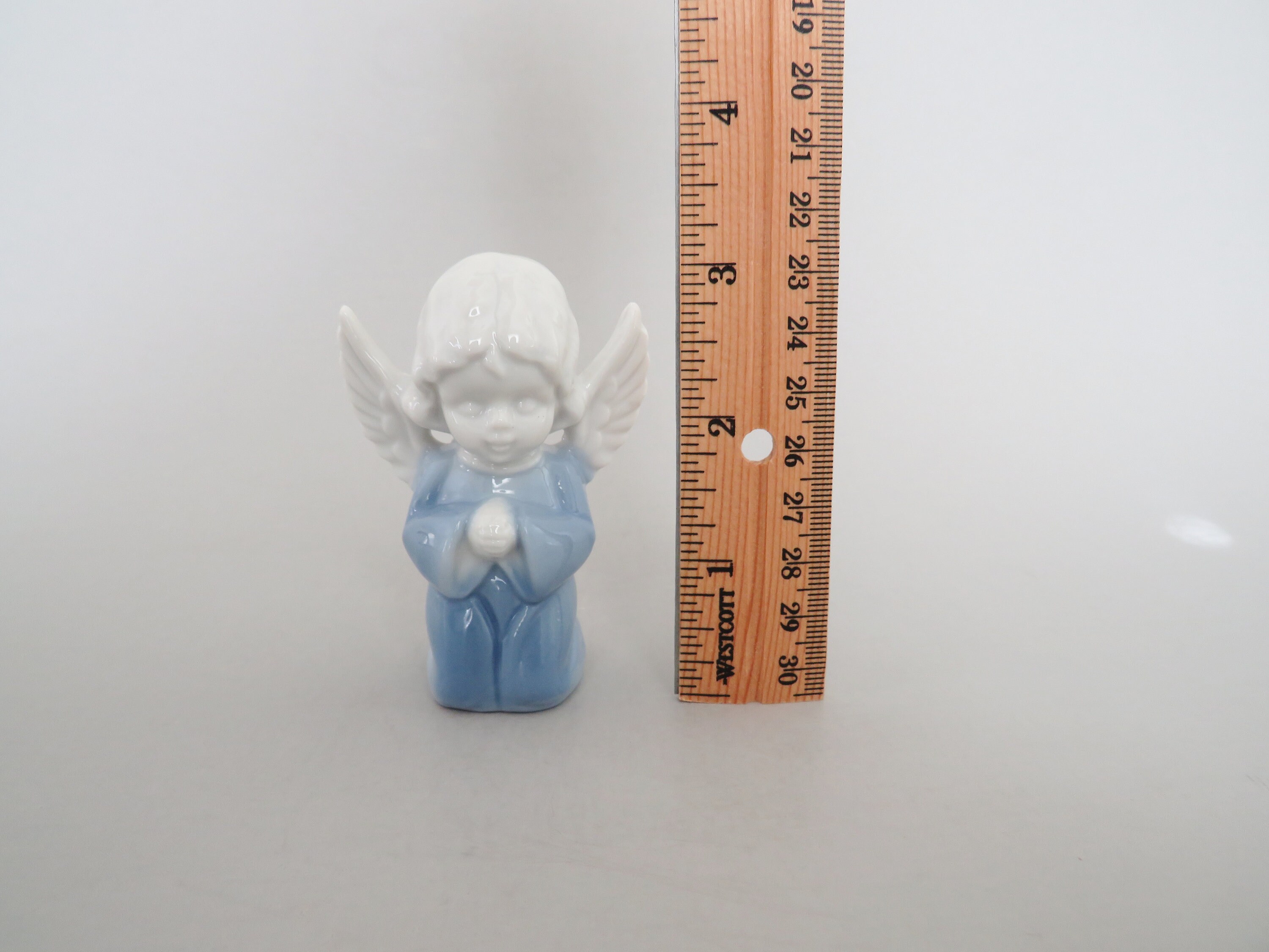 Vintage Blue Angel Figurine Japan Angel Kneeling Praying - Etsy