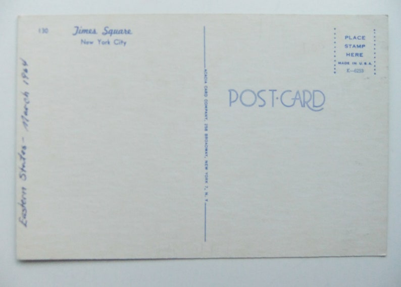 Times Square Postcard Vintage New York Postcard NY NYC | Etsy