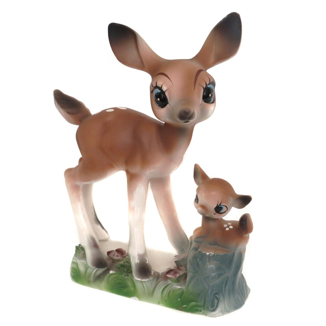Vintage Deer Figurines, Vintage Fawn Deer Statue, Doe and Fawn Figurine ...