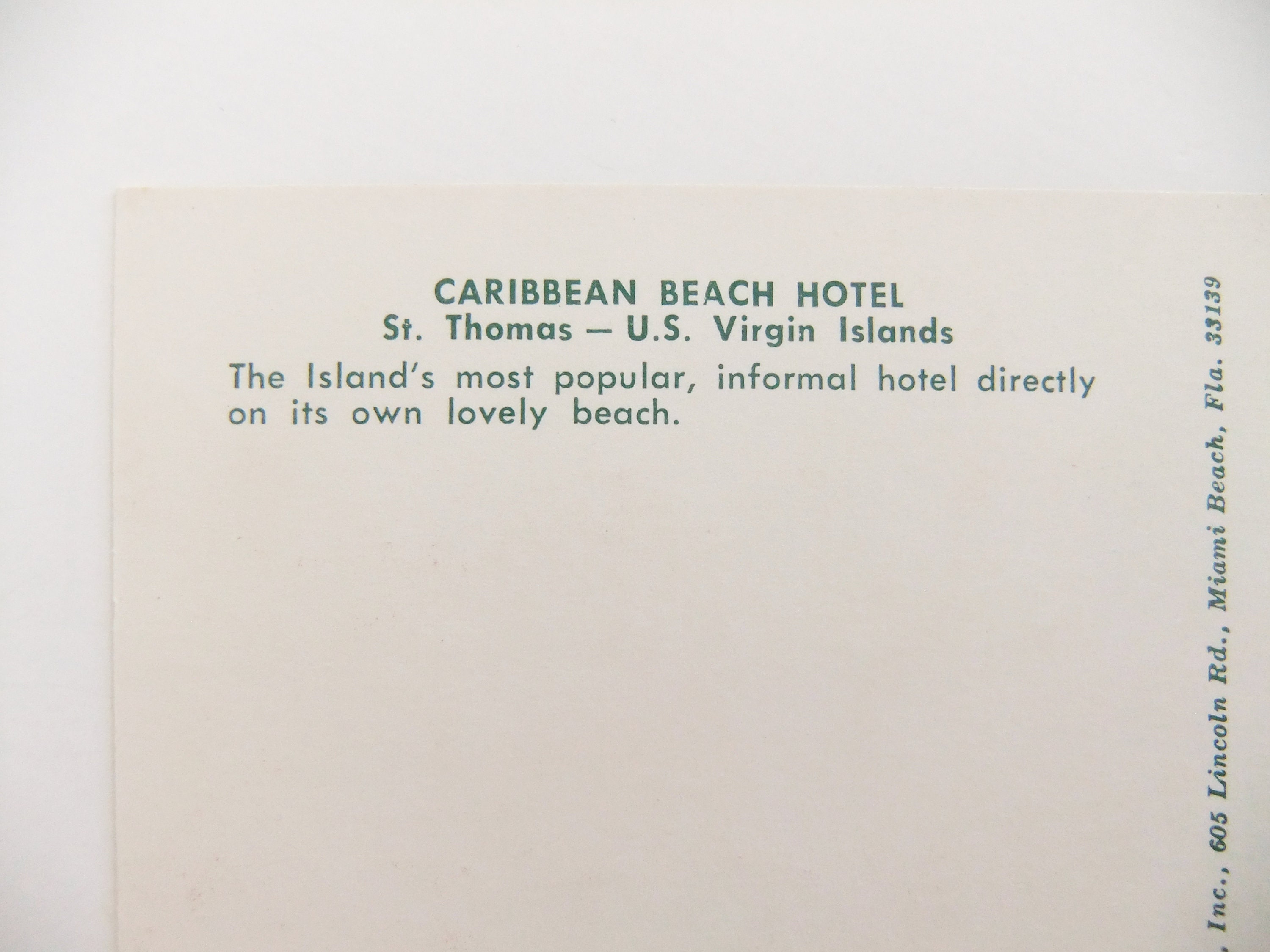 St. Thomas US Virgin Islands Postcard Carribean Beach Hotel - Etsy Hong ...