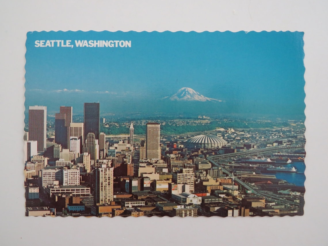 Vintage Downtown Seattle Postcard, Unused Vintage Postcard, Seattle ...