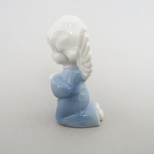 Vintage Blue Angel Figurine, Japan Angel, Kneeling Praying Angel ...