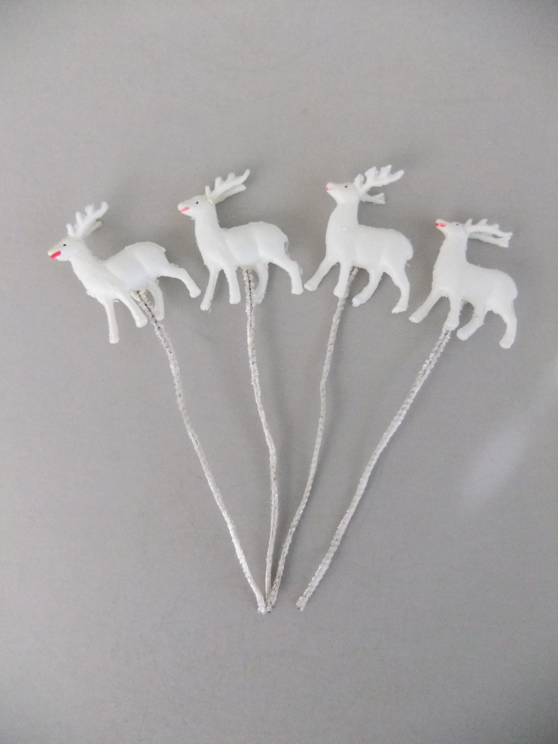 Miniature Celluloid Reindeer, Plastic Reindeer, Craft Figures, Craft ...