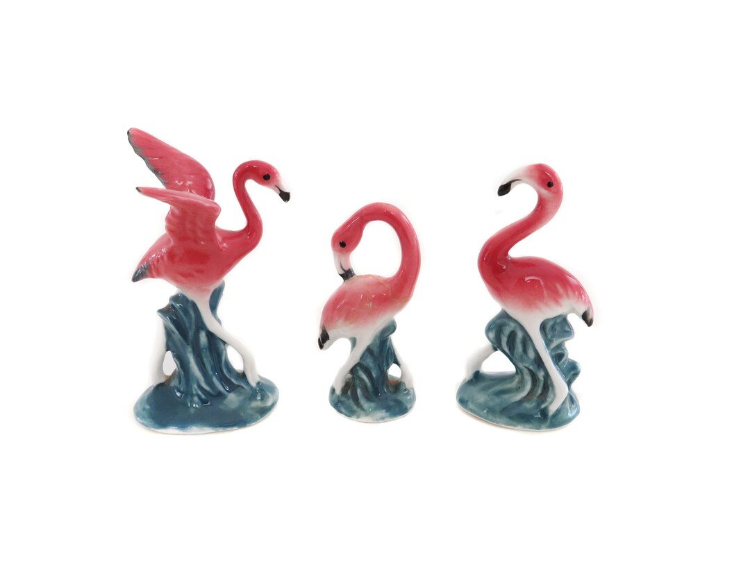 Miniature Pink Flamingo Figurines, AS IS, Flamingos Figures, Vintage ...
