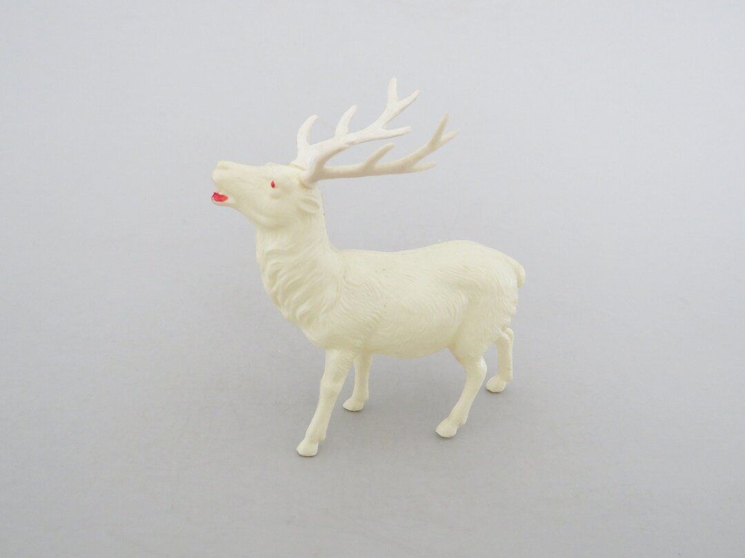 Celluloid Reindeer Figurine, Plastic Elk Deer Figure, Plastic Reindeer ...