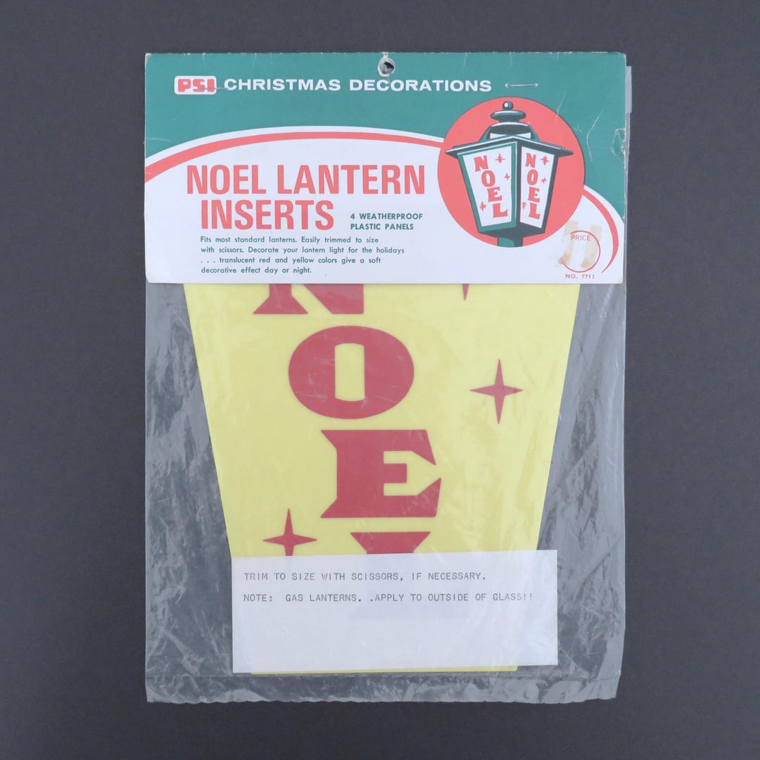 Vintage Noel Lantern Inserts, Vintage Christmas NOS Noel Plastic ...