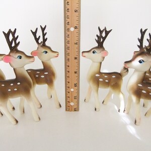6 Vintage Japan Reindeer, Blue Eyes Pink Ears, 1950's 1960's Christmas ...