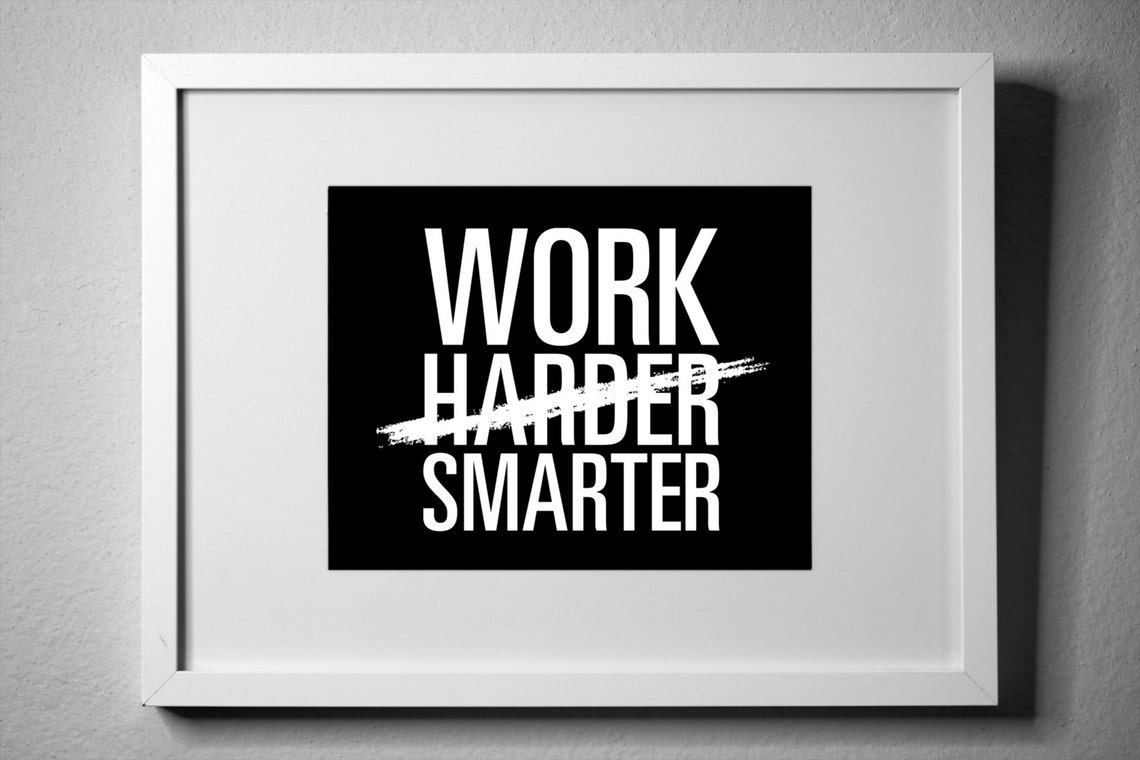 WORK SMARTER (not HARDER) - Inspirational Typography Poster - Quote Art ...