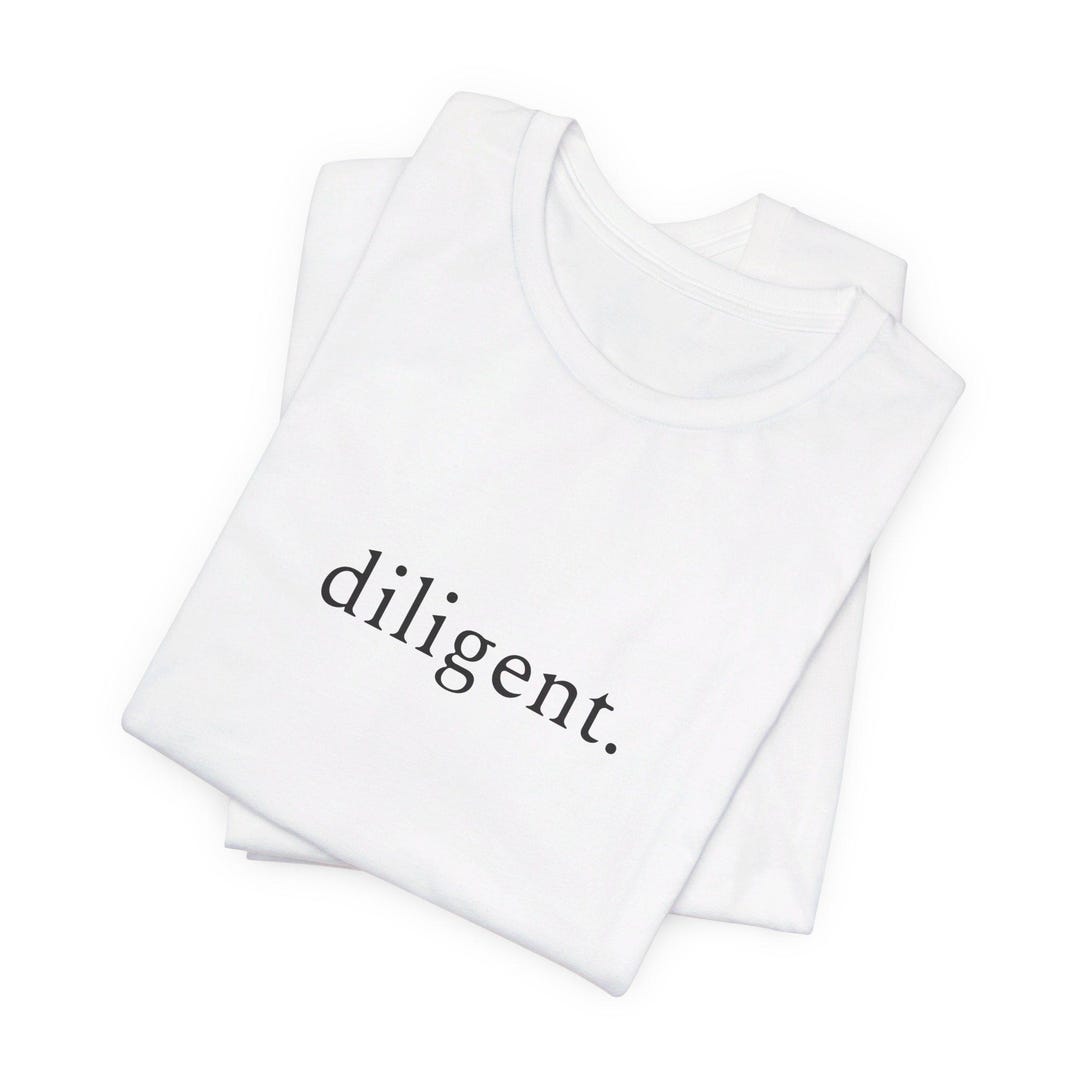 Diligent - One Word Minimalist Unisex Jersey Short Sleeve Tee - Etsy