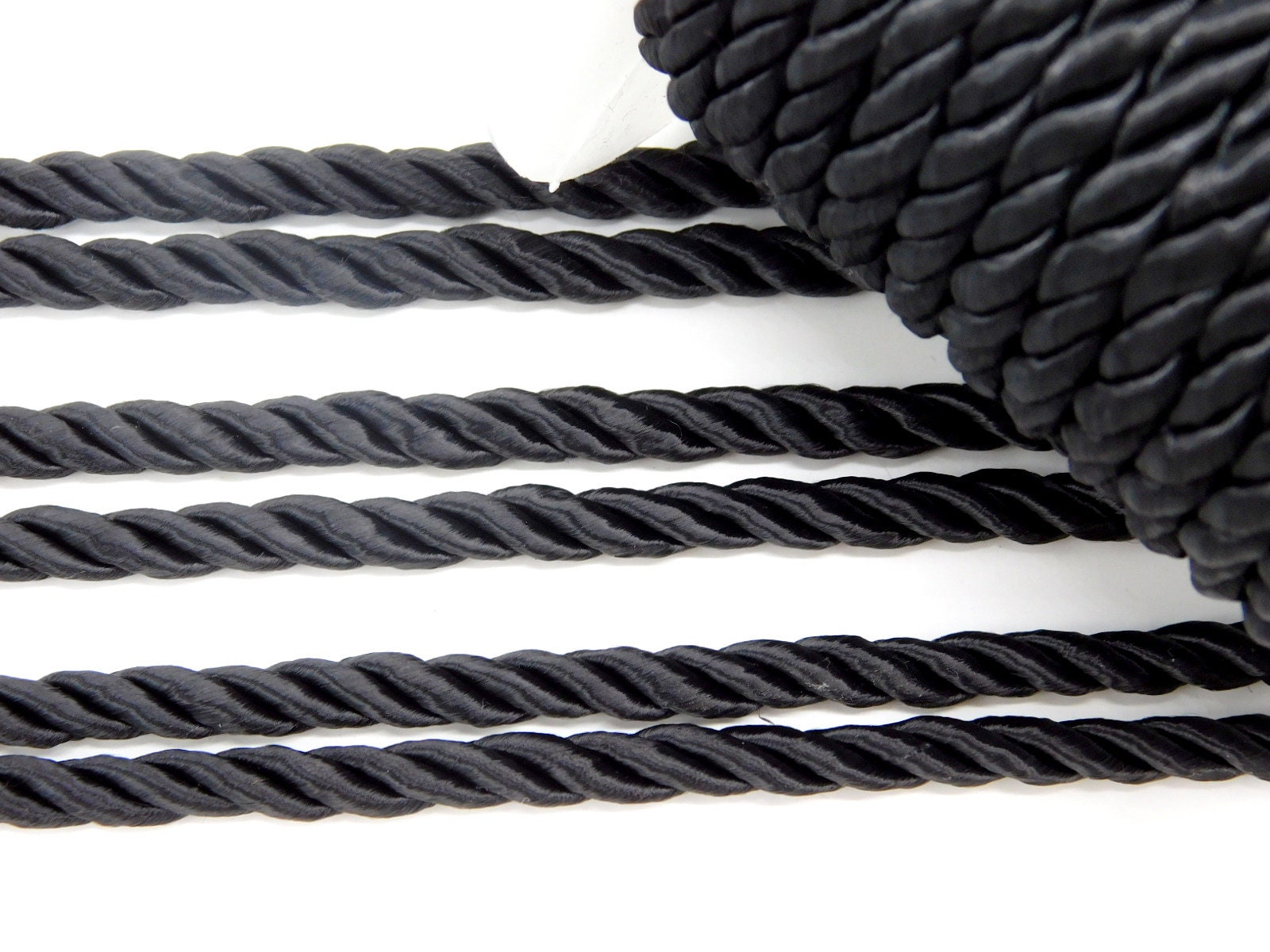 5 mm Black Braided Silk Cord_PP01244557453_ BRAIDED/ Black | Etsy