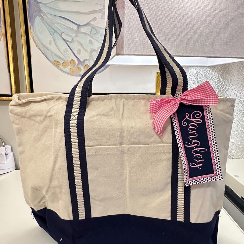 Preppy Tote Bag - Etsy