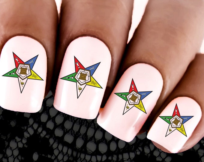 OES Order of Eastern Star Nail Decals 48 MEGAPACK Waterslide Nail ...