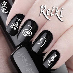 REIKI Nail Decals Reiki Healing Symbols Nail Art Waterslide Transfer ...